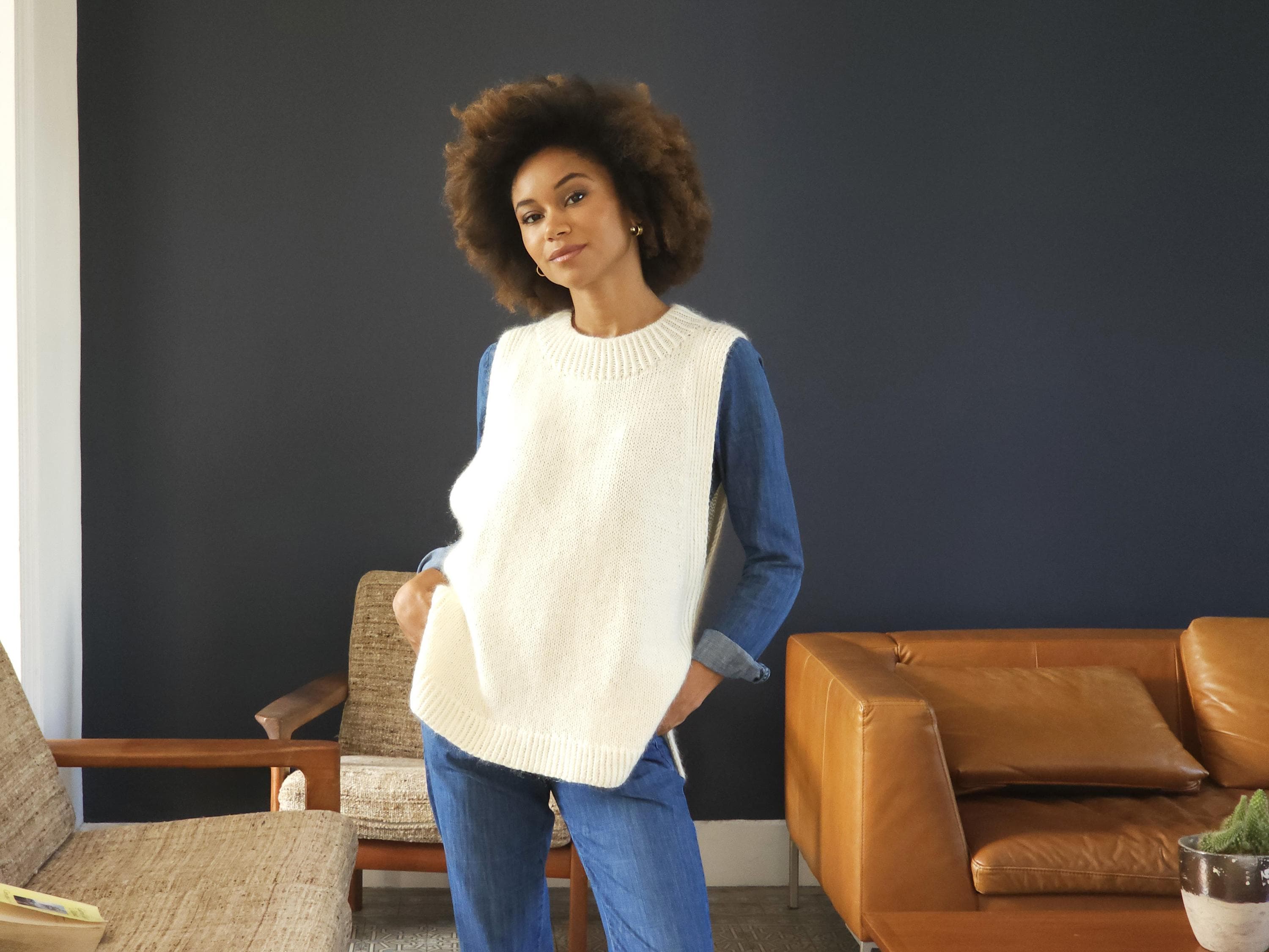 Modèle Pull sans manches à tricoter en Mérinos, Mohair et Soie : Circe ...